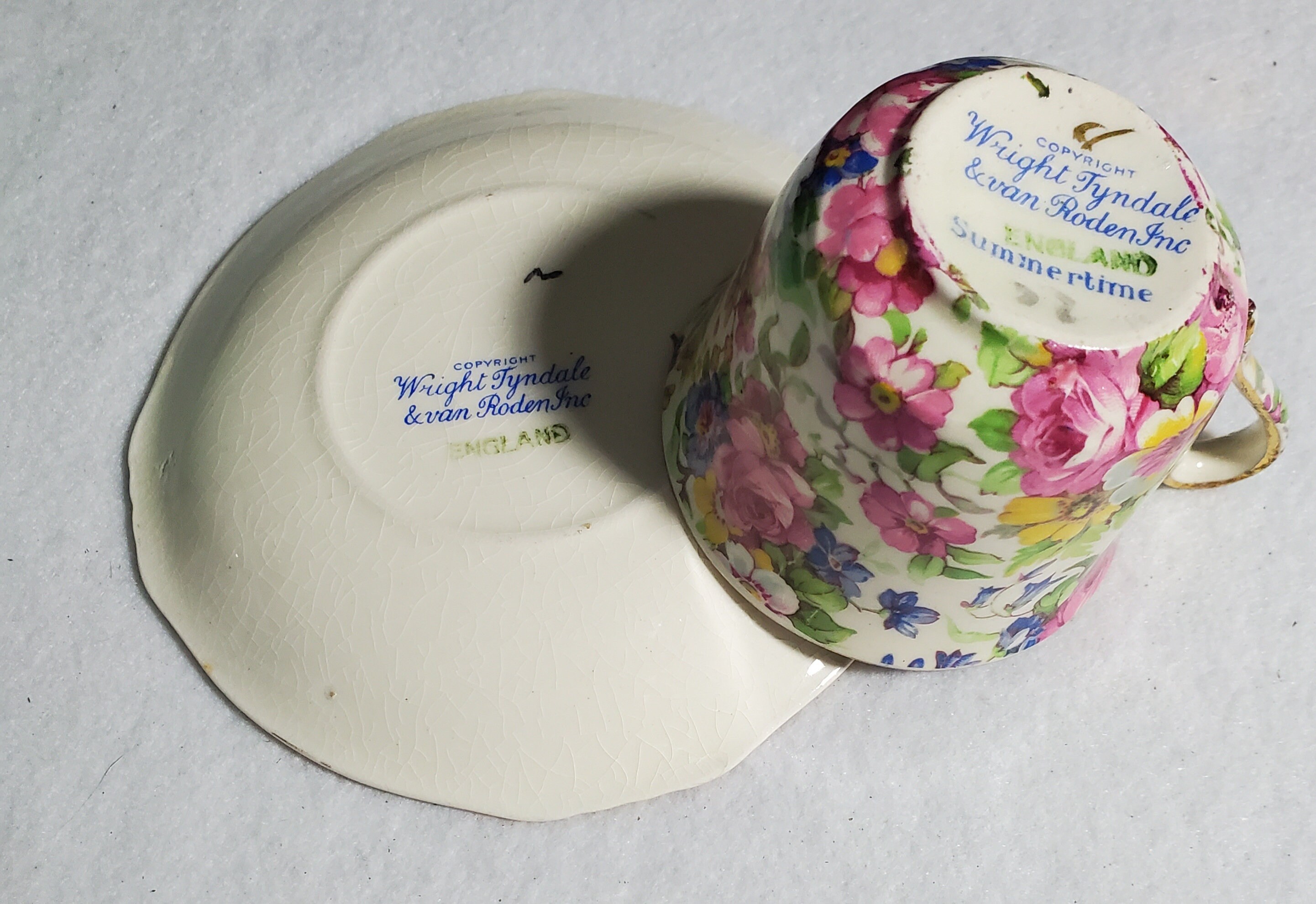 Vintage Antique Summertime Chintz England Wright Tyndale and Van Roden ...