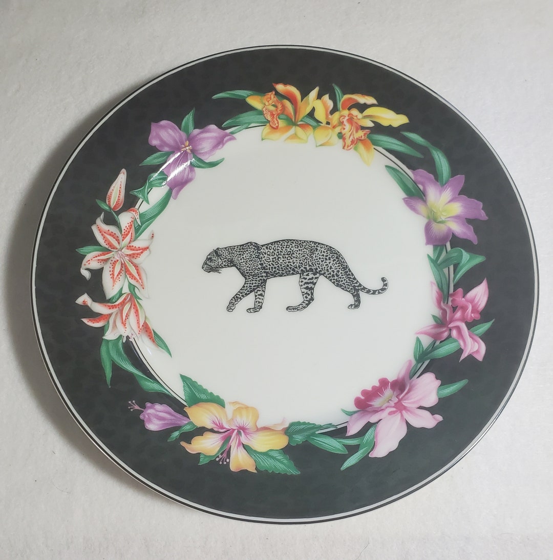 Fitz and Floyd Fleurs Safari Salad Plate 8-1/4" Leopard Collector's ...