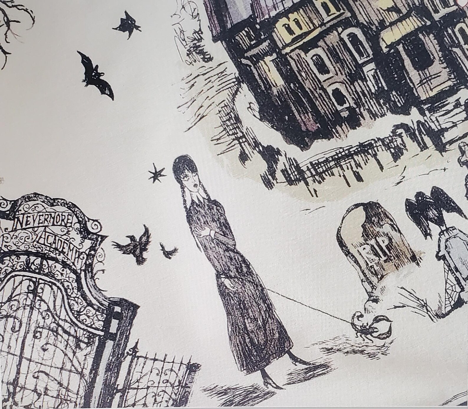 Pottery Barn Wednesday Adams Halloween Tablecloth 50sq New With Tags - Etsy