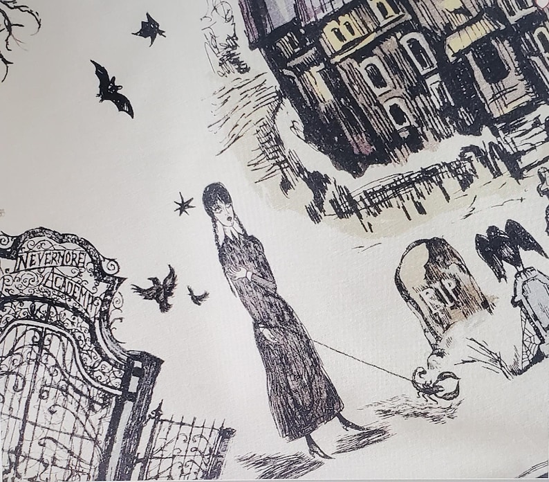 Pottery Barn Wednesday Adams Halloween Tablecloth 50"sq New With Tags ...