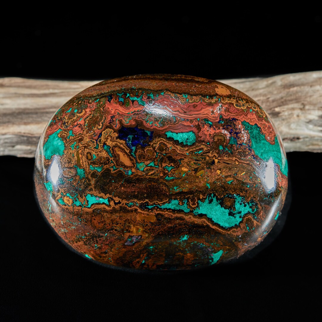 Zarinite Palm Stone From Altai. Azurite - Malachite - Gibbsite ...