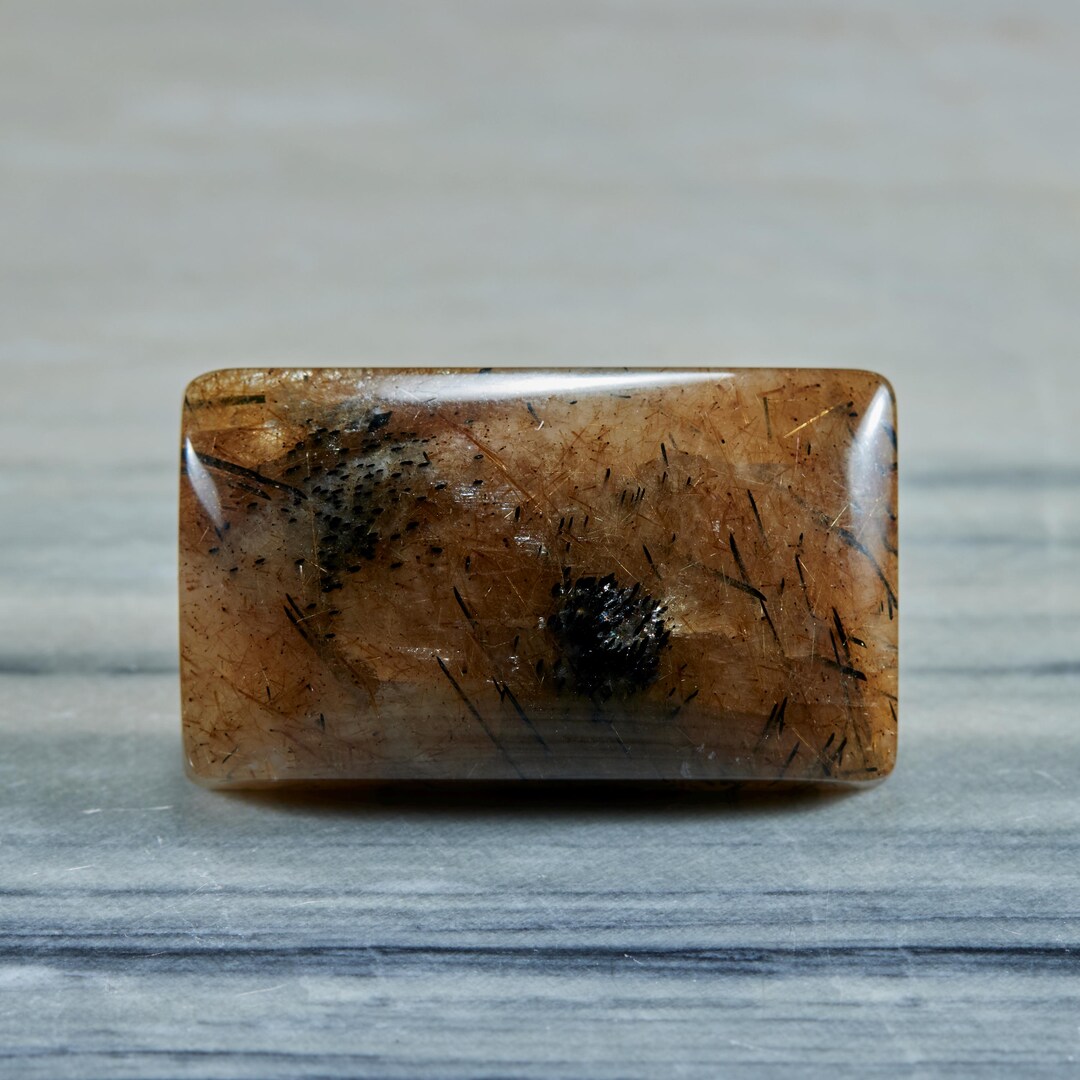 Natrolite Included With Astrophyllite Cabochon 32x19mm. - Etsy