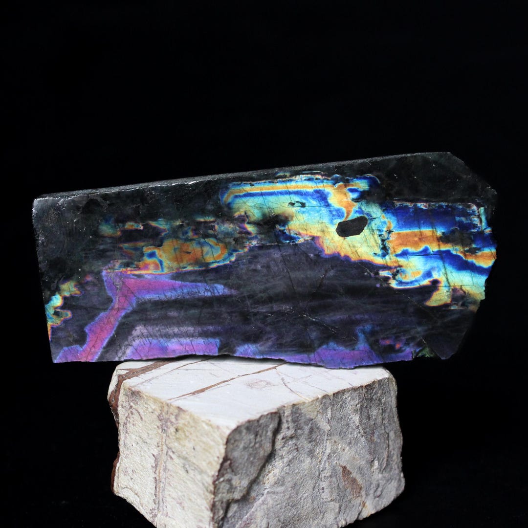 Rare Purple Spectrolite From Finland, Ylamaa. Hand Polished Slab ...