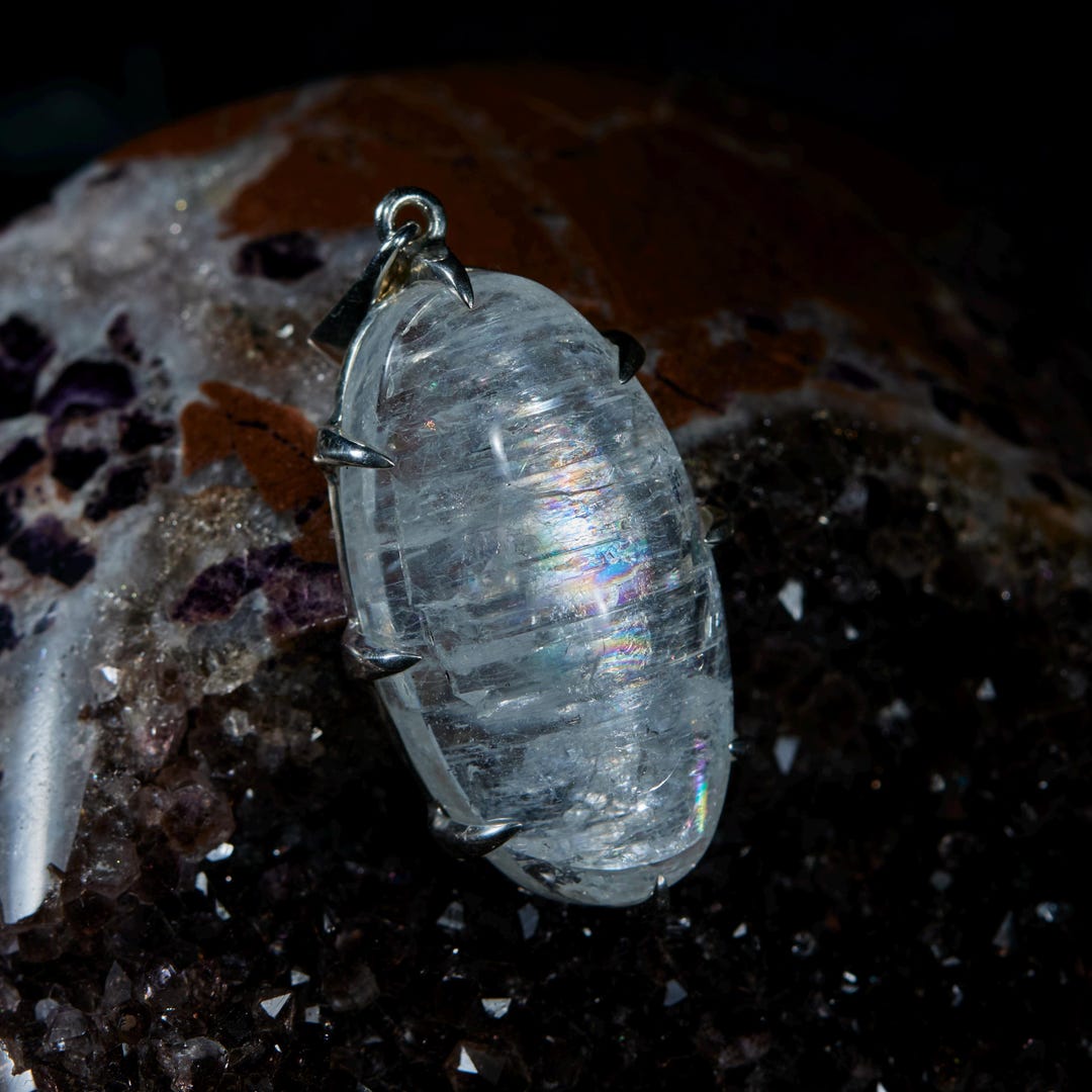Gemmy Natrolite Crystal Pendant.high Quality Arctic Natrolite Necklace ...