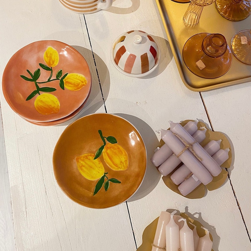 Ceramic Lemon Plates - Etsy