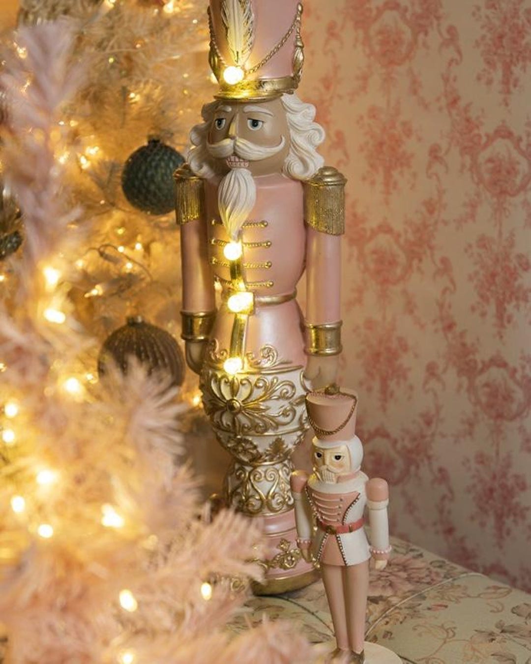 Pink Gold Nutcracker Light, Decoration Statue, Sweet Christmas, Pastel ...