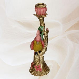 Hollywood Regency Pink Parrot Candle Holder, Bird Candlestick, Pink ...