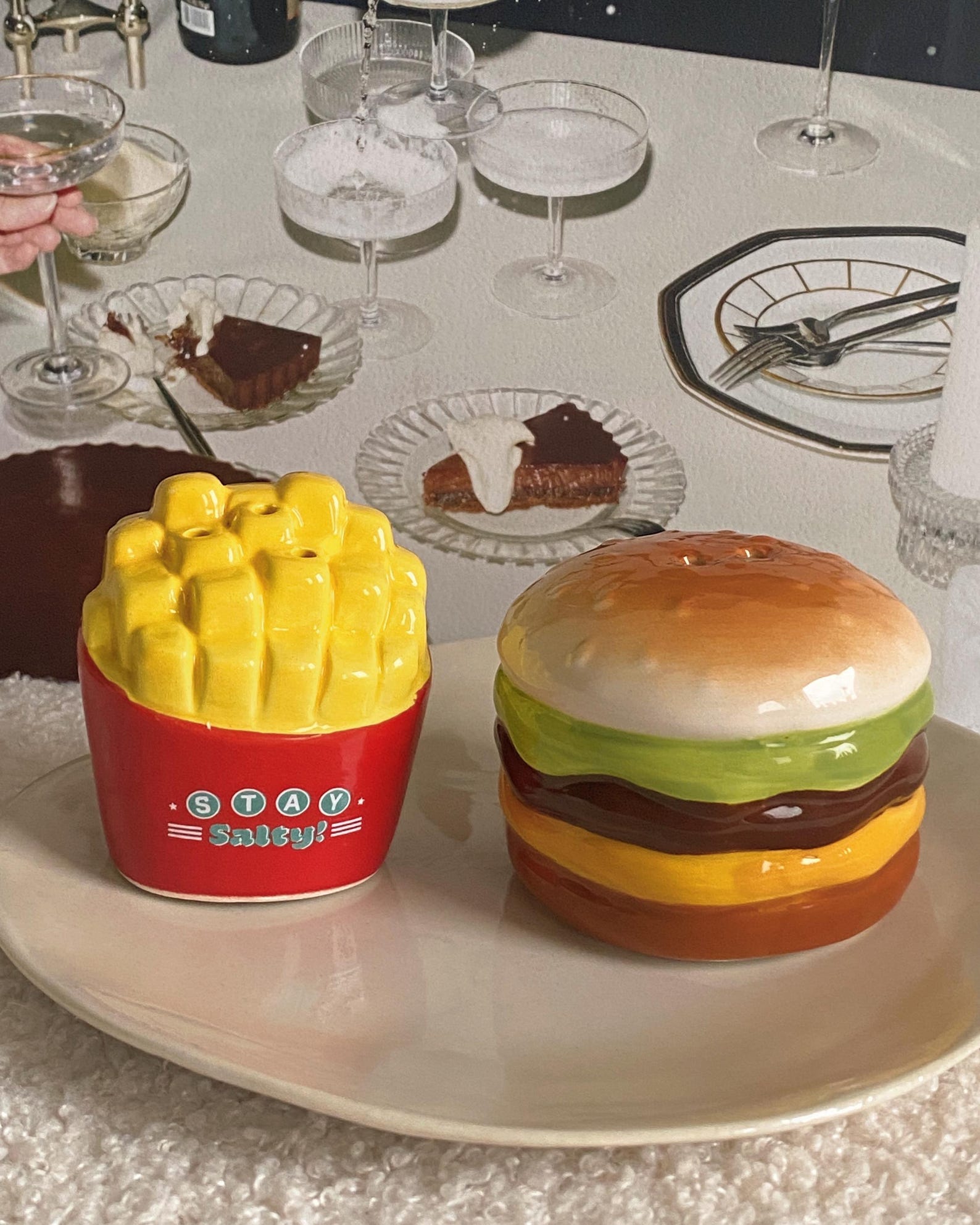 Burger ‘N Fries Salt Pepper Shaker Set, Retro Kitchen Decor, Vintage ...