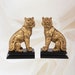 Gold Tiger Bookend Pair, Luxe Shelf Decor, Tiger Sculpture, Bookend Set ...