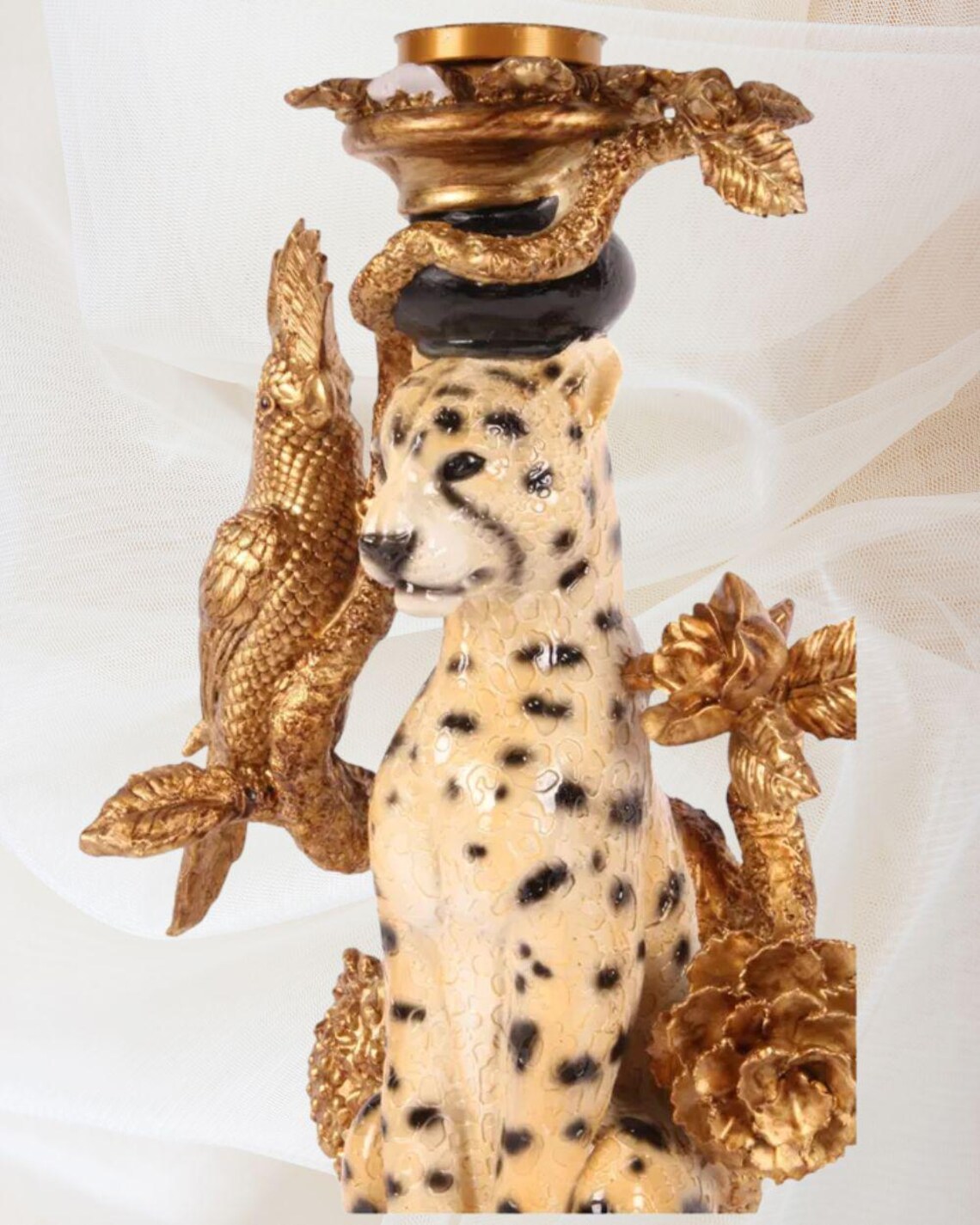 Hollywood Regency Leopard Glass Side Table, Unique Coffee Table, Exotic ...