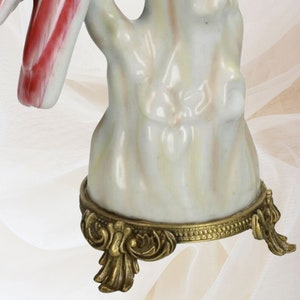 Porcelain Pink Parrot Brass Candle Holder, Bird Candle Holder, Parrot ...