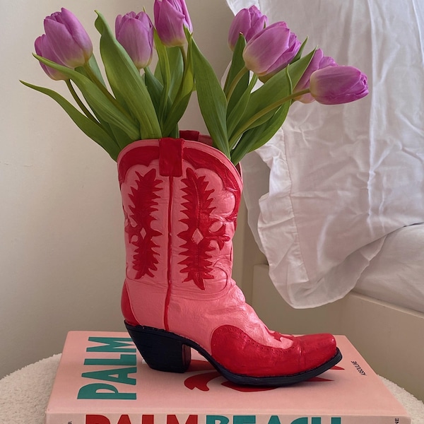 Cowboy Boot Vase - Etsy