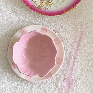 Ceramic Pink Flower Peony Bowl Petite, Pink Trinket Bowl, Flower Baking ...