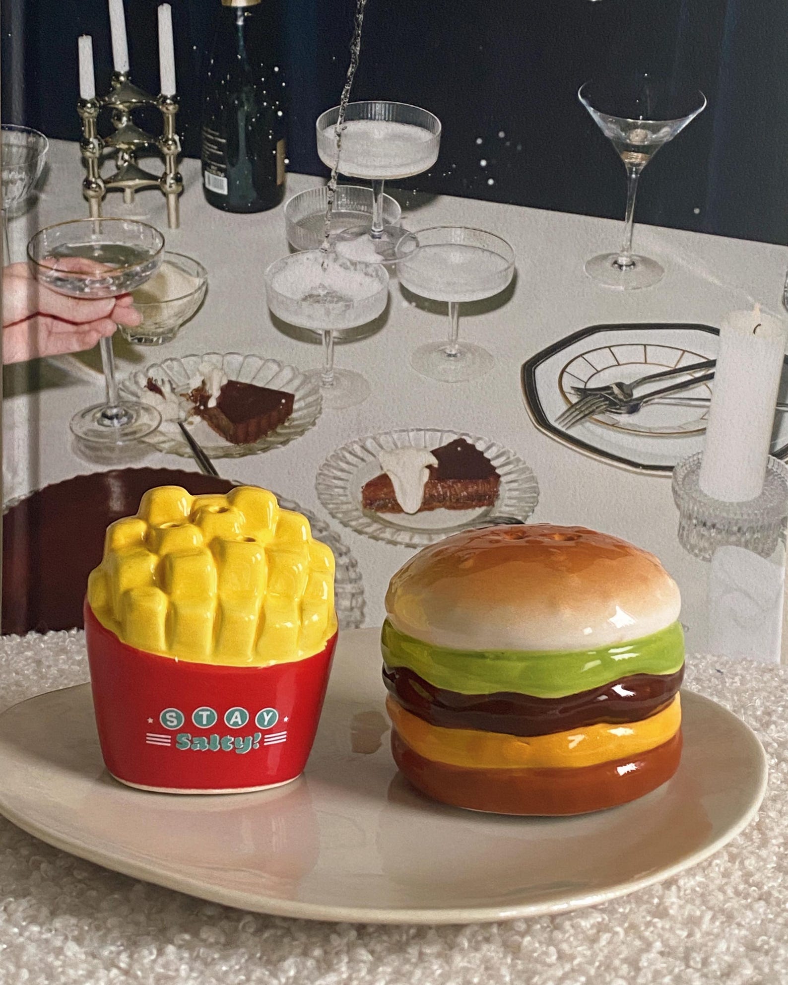 Burger ‘N Fries Salt Pepper Shaker Set, Retro Kitchen Decor, Vintage ...