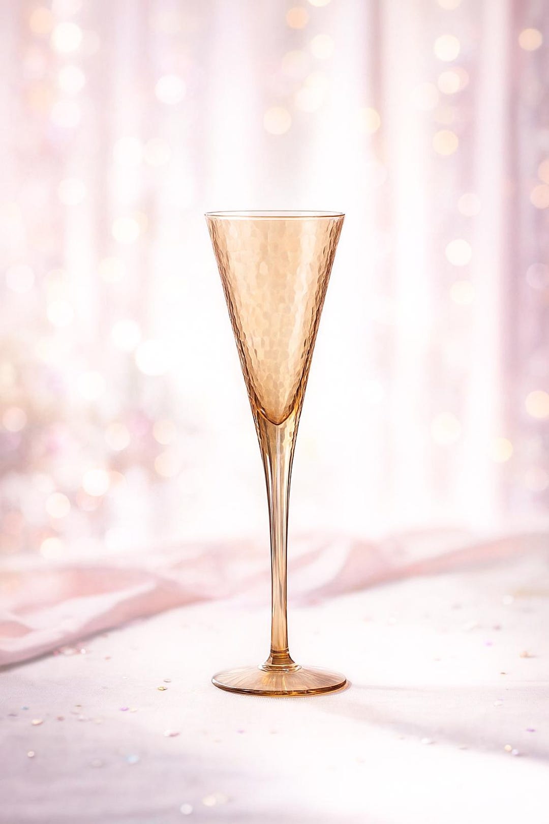 Gold Fizz Champagne Glass, Textured Flute, Elegant Champagne Coupe ...