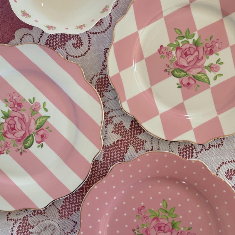 Checkered Plates Ceramic Set - Etsy UK