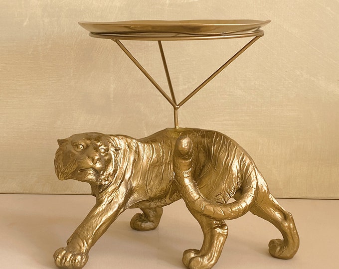 Gold Tiger Plate Holder, Luxury, Safari Chic, Luxury Interior Decor ...