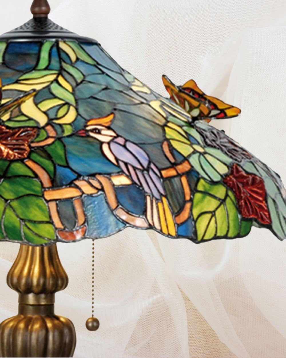 Tiffany Style Butterfly Paradise Table Lamp, Unique Desk Lamp, Elegant ...