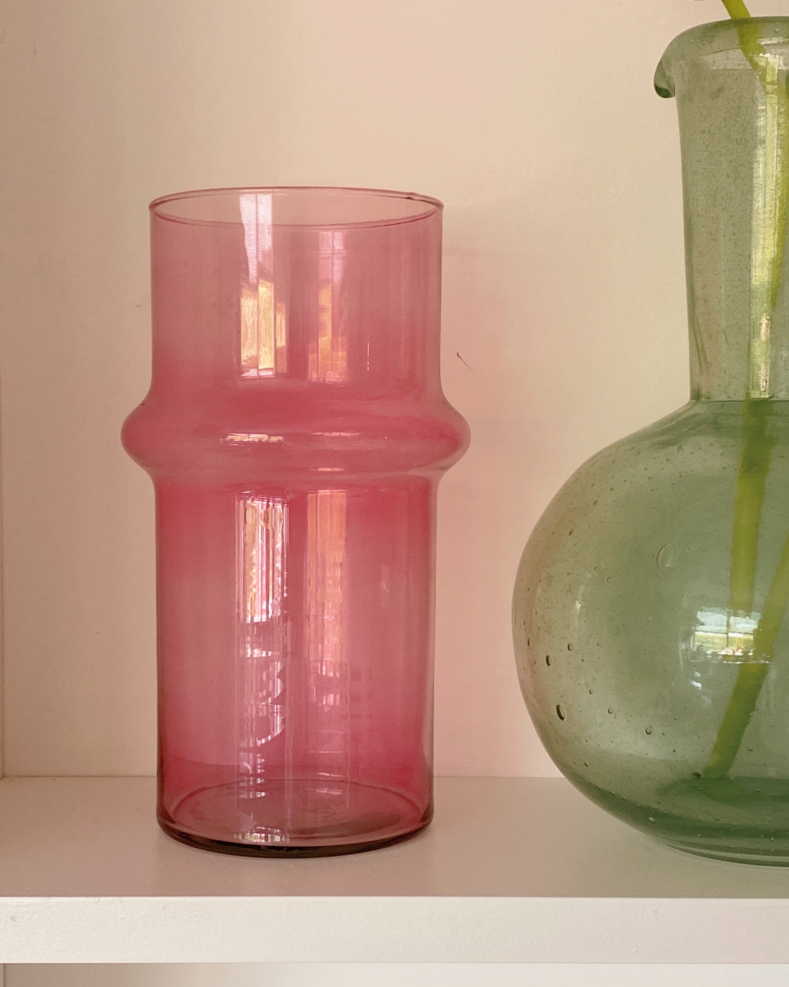 Recycled Colored Glass Vase, Pink, Yellow, Purple, Mint, Terra, Flower ...
