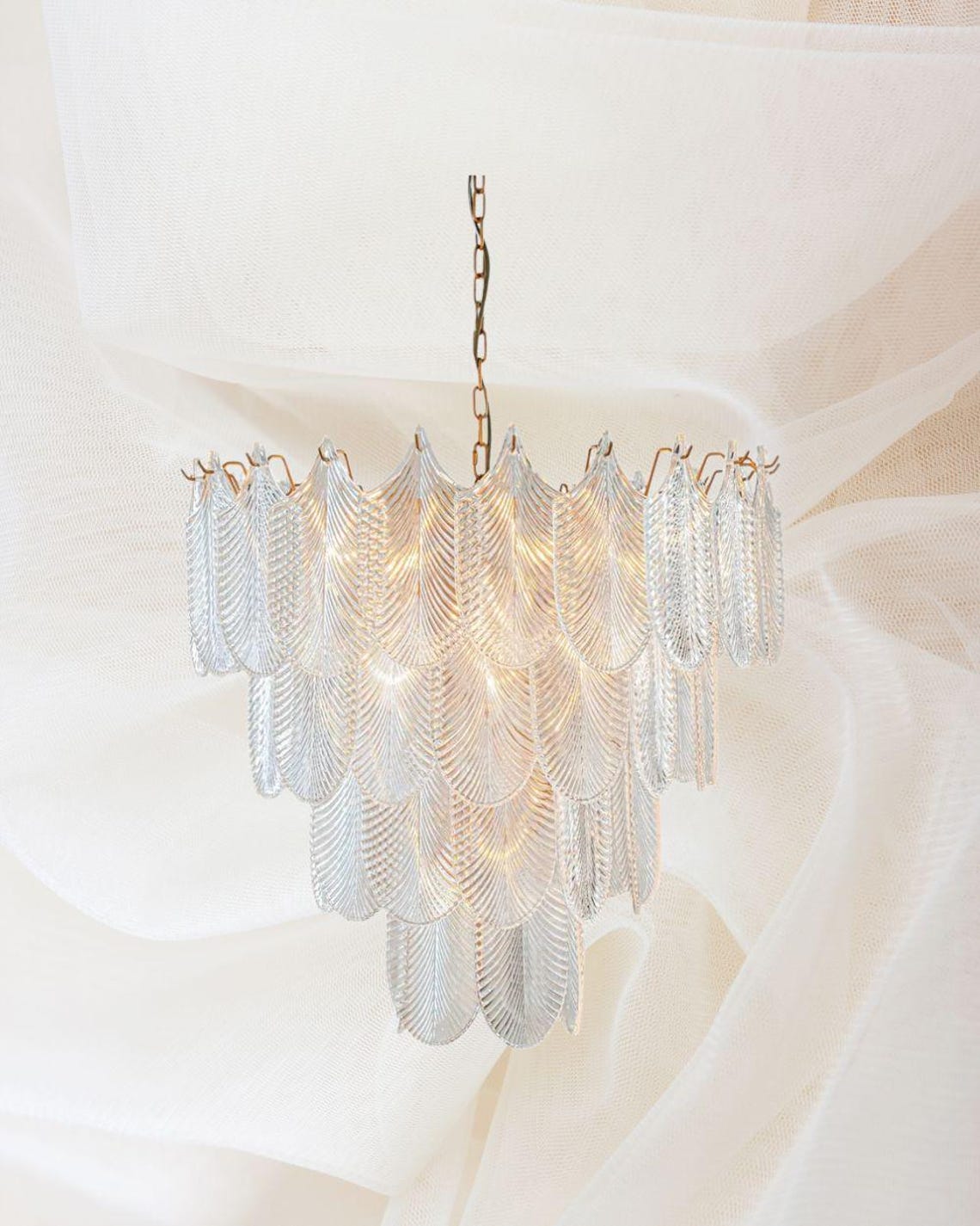 Clairmont Crystal Chandelier, Regency Feather Style Ceiling Light ...