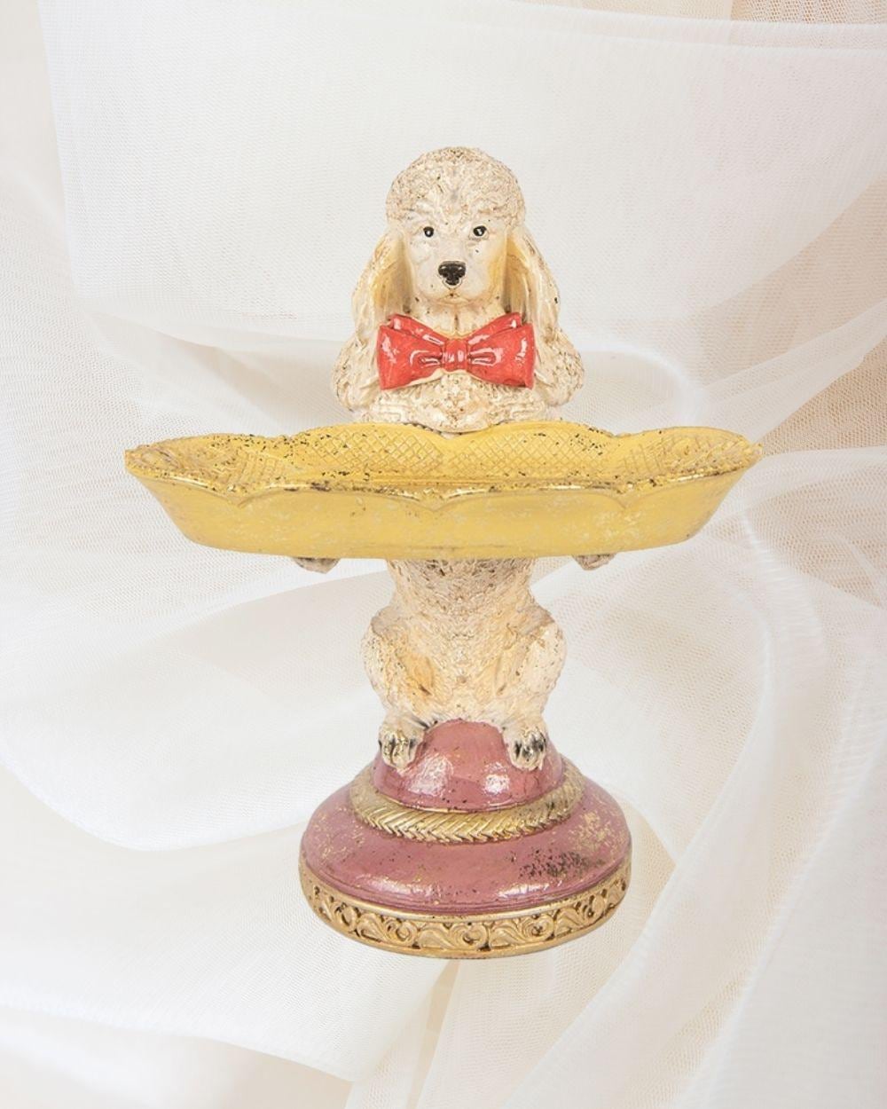 Poodle Tray Holder, Dog Serving Figurine Stand, Vintage Style Counter ...