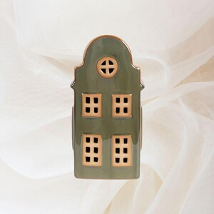 Porcelain Dutch Canal House LED Light, Traditional Decor, Amsterdam ...