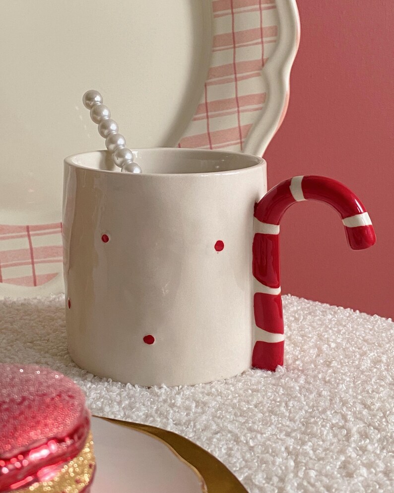 Candy Cane Ceramic Mug, Traditional, Nostalgic, Coffee, Tea, Hot ...