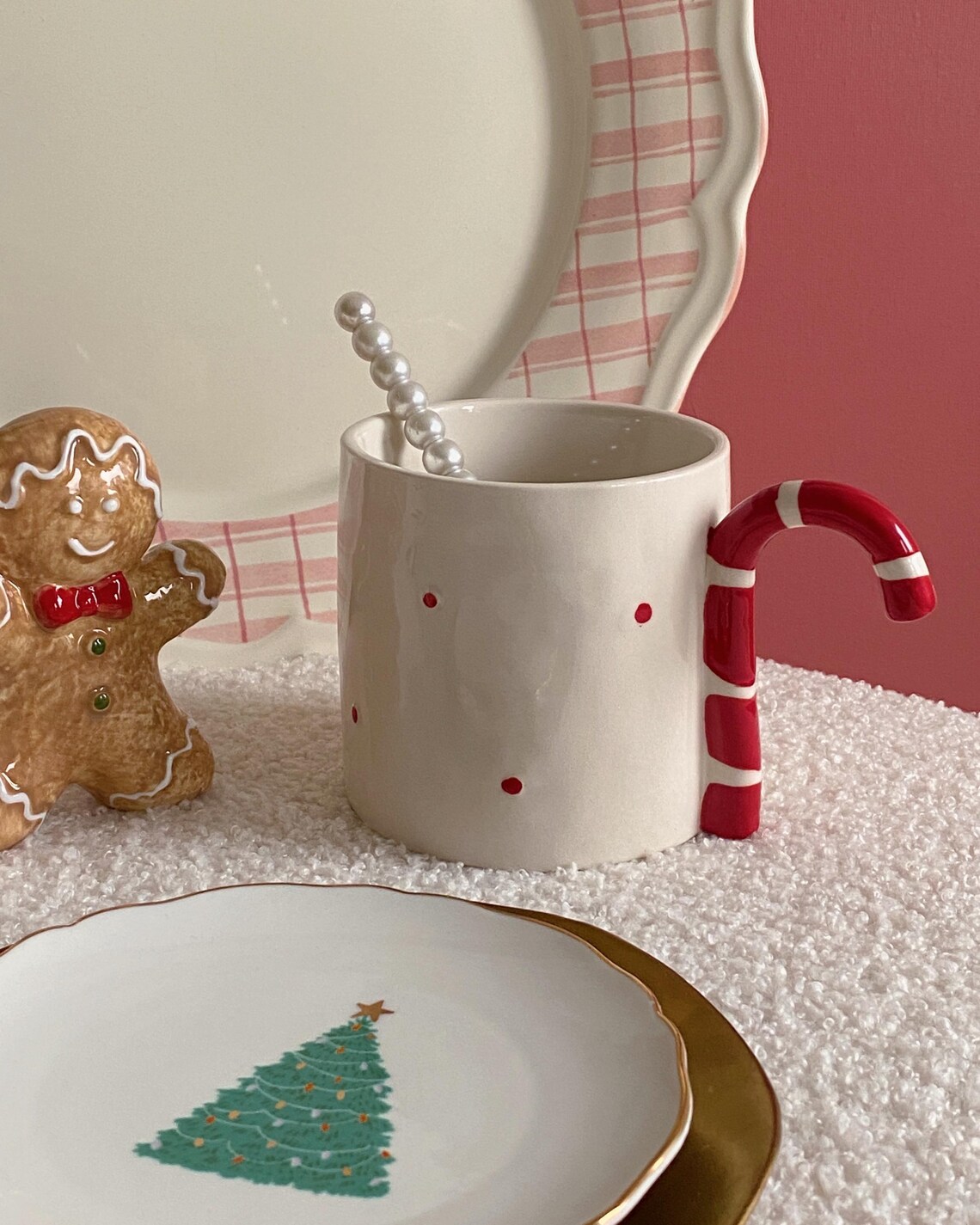Candy Cane Ceramic Mug, Traditional, Nostalgic, Coffee, Tea, Hot ...