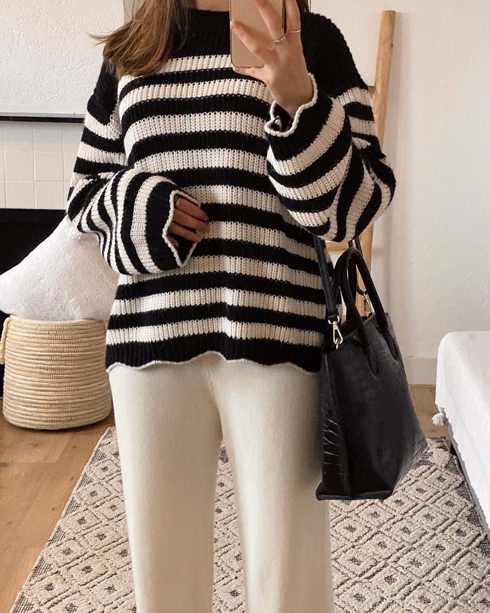 Leather Croco Bag Milo, Camel, Black Crocodile Texture Work Bag, Eco ...