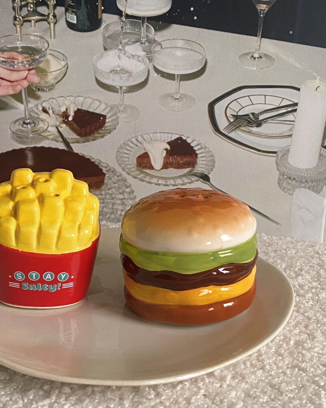 Burger ‘N Fries Salt Pepper Shaker Set, Retro Kitchen Decor, Vintage ...