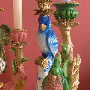 Hollywood Regency Pink Parrot Candle Holder, Bird Candlestick, Pink ...