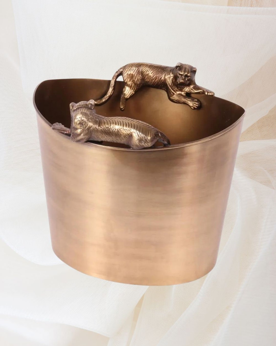 Brass Leopard Champagne Cooler, Wine Cooler, Tiger, Wild Cat, Luxe ...