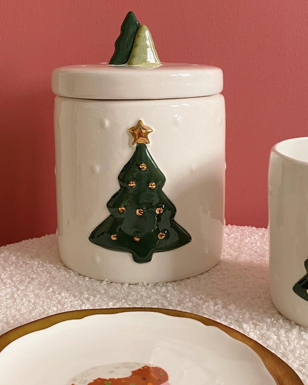 Christmas Tree Lidded Storage Jar, Seasonal Tableware, Kitchen ...