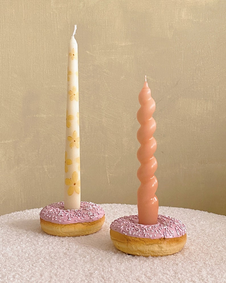Pink Donut Candle Holder, Donut-shaped Candlestick, Pastel Pink, Dreamy ...