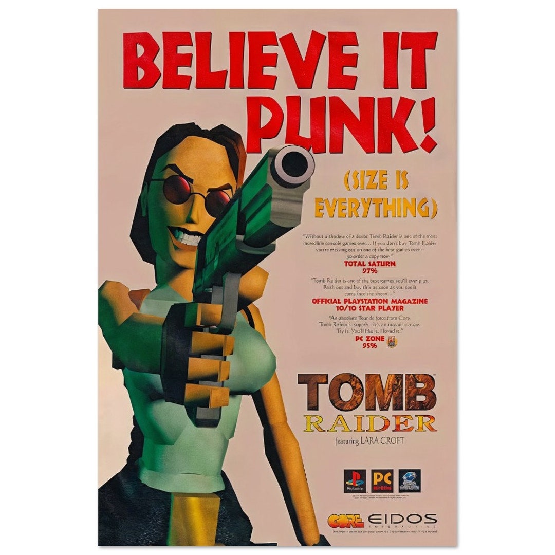 Retro Tomb Raider Lara Croft Poster Vintage Gaming Art Print Classic ...