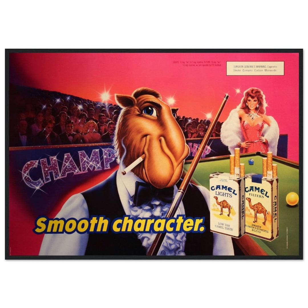 Vintage Joe Camel smooth Character Poster Classic Camel Lights ...
