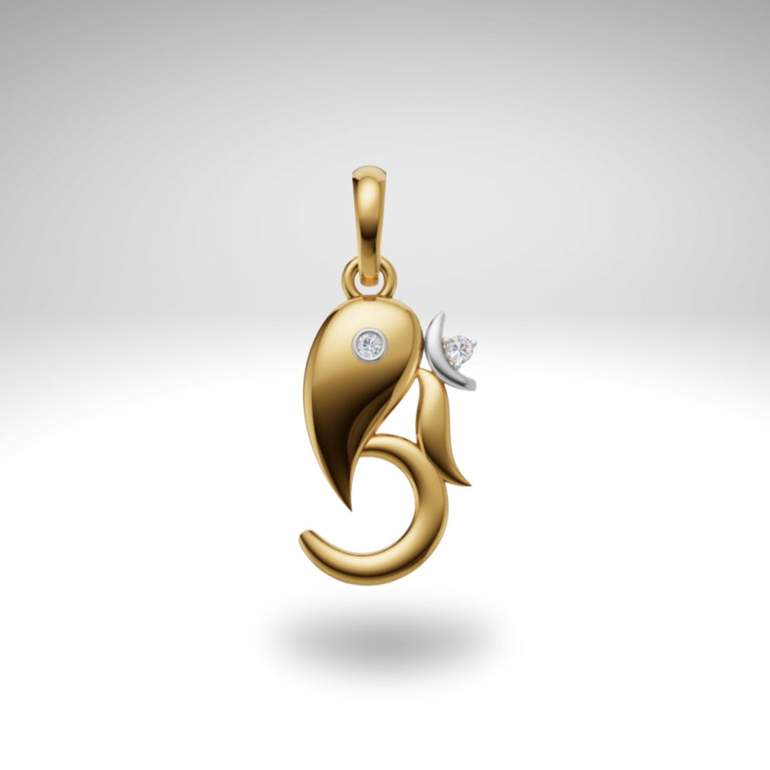 Lucky Lord Ganesh & Om Pendant | First Venerable God's Amulet | Silver ...