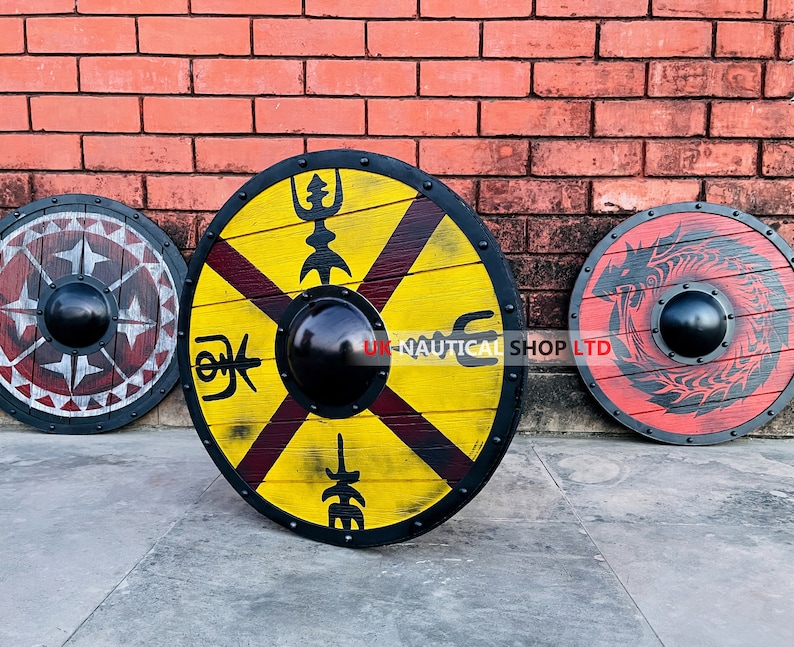 King Finehair Viking Battleworn Shield Viking Ouroboros Battleworn