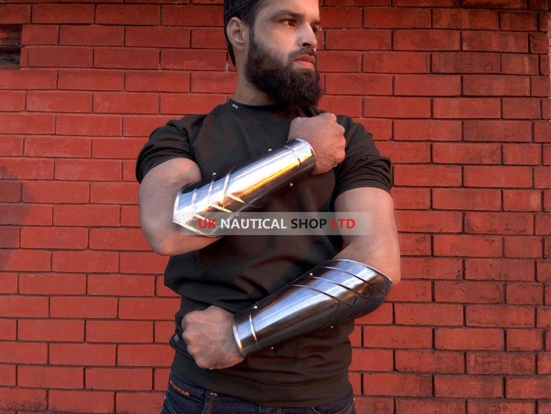 Pair of Bracers Elven Armor Elf Fantasy Warrior Larp Clothing Arm ...