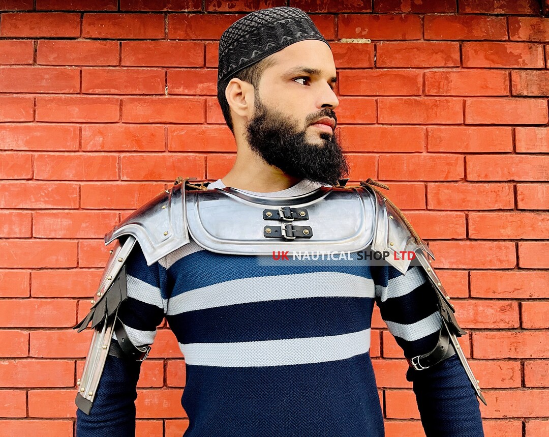 Medieval Steel LARP Pauldrons and Gorget Set Spaulders Armors Set for ...