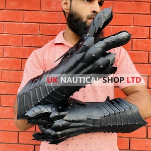 Ringwraith Nazgul Gauntlets Black Nazgul Gauntlets Steel Medieval Armor ...
