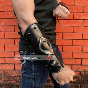 Viking Pair of Bracers Cosplay Armor for Larp Clothing Metal Bracers ...