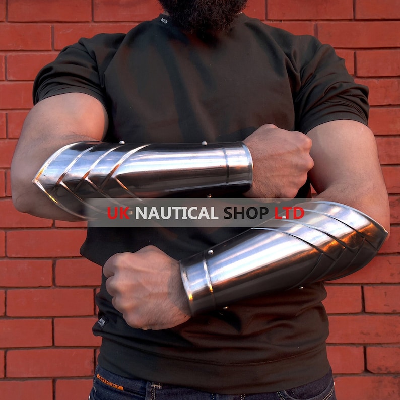 Pair of Bracers Elven Armor Elf Fantasy Warrior Larp Clothing Arm ...