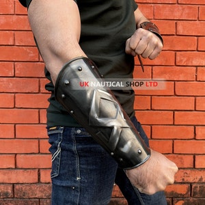 Viking Pair of Bracers Cosplay Armor for Larp Clothing Metal Bracers ...