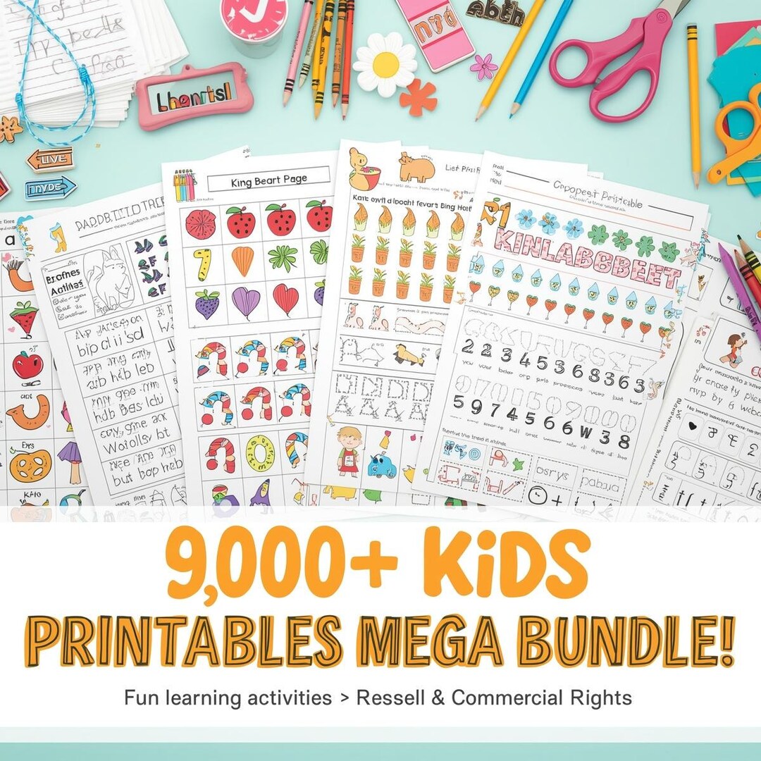 Mega Education Bundle – 9,000+ Kids Printable Activities, Workbooks ...