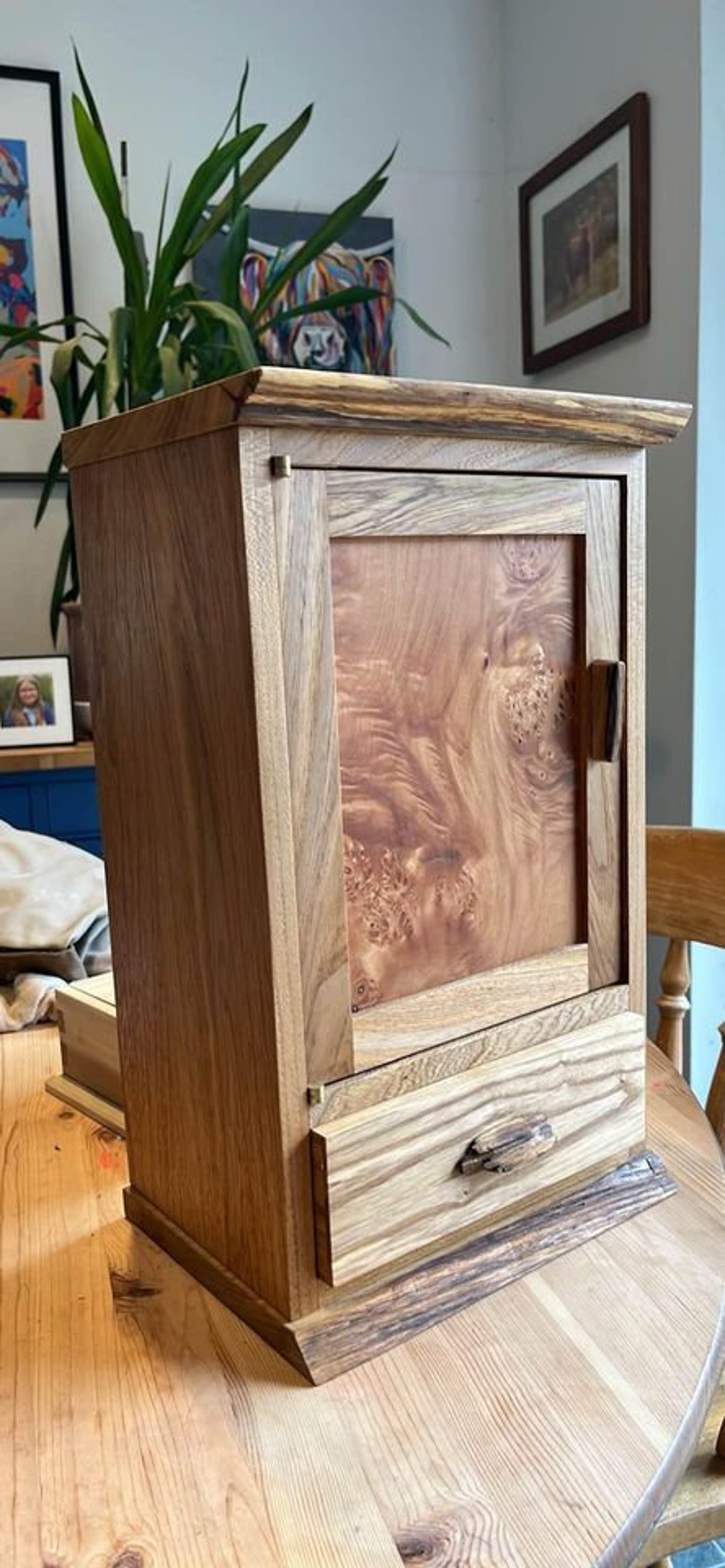 Hand Made Solid Elm Wall Cabinet With Kumiko Back Panel and Sweet ...