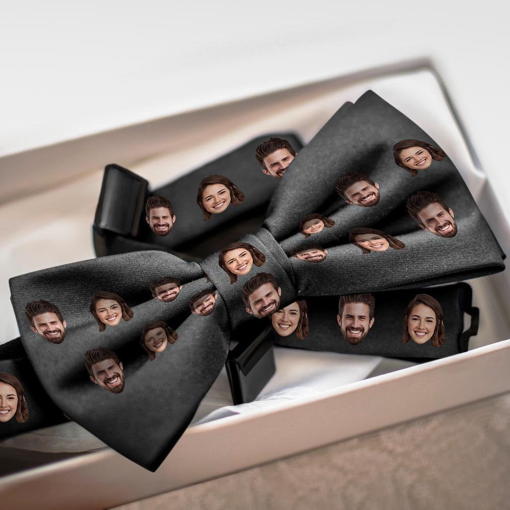 Custom Bow Tie Personalized Photo Bow Tie Custom Couple Face Bow Tie ...