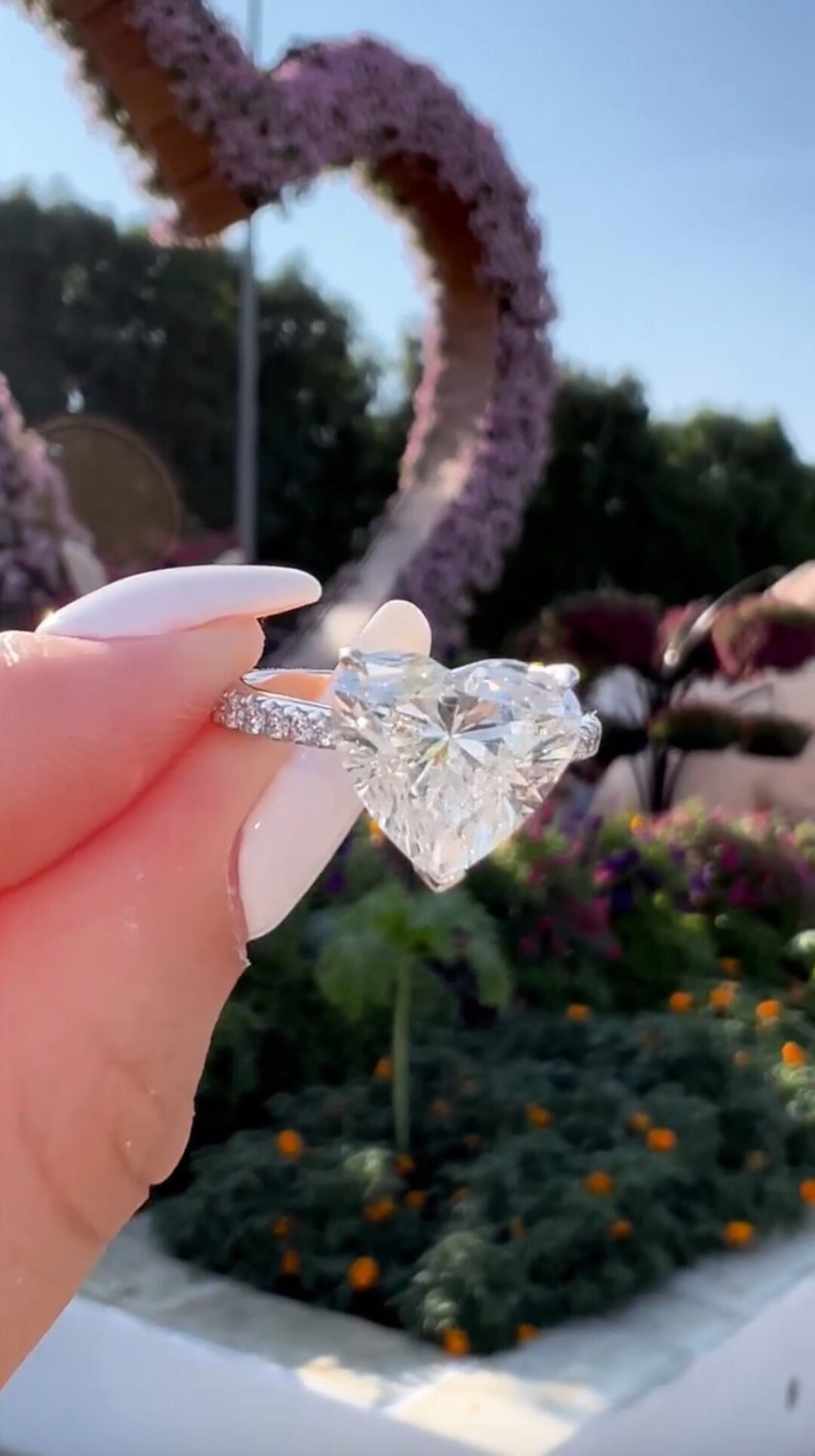 14K Solid Gold Engagement Ring, 3.0CT Heart Moissanite Diamond Wedding ...