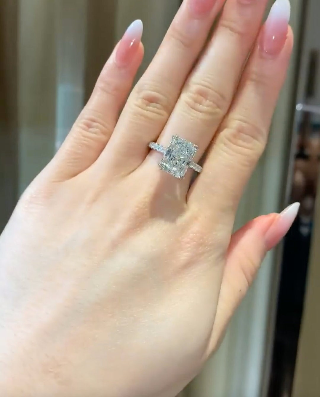 Hidden Halo Radiant Cut Solitaire Engagement Ring, Radiant Cut ...