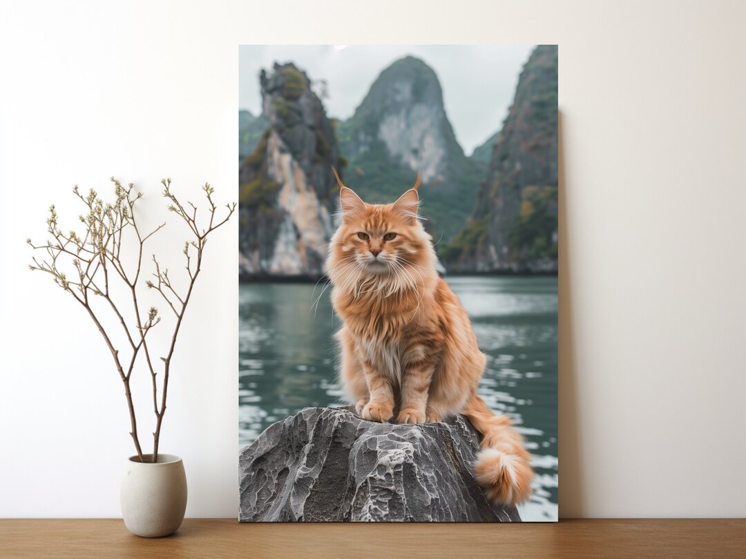 Cat, Maine Coon, Ha Long Bay, Digital Wall Art, Wall Art, Printable ...